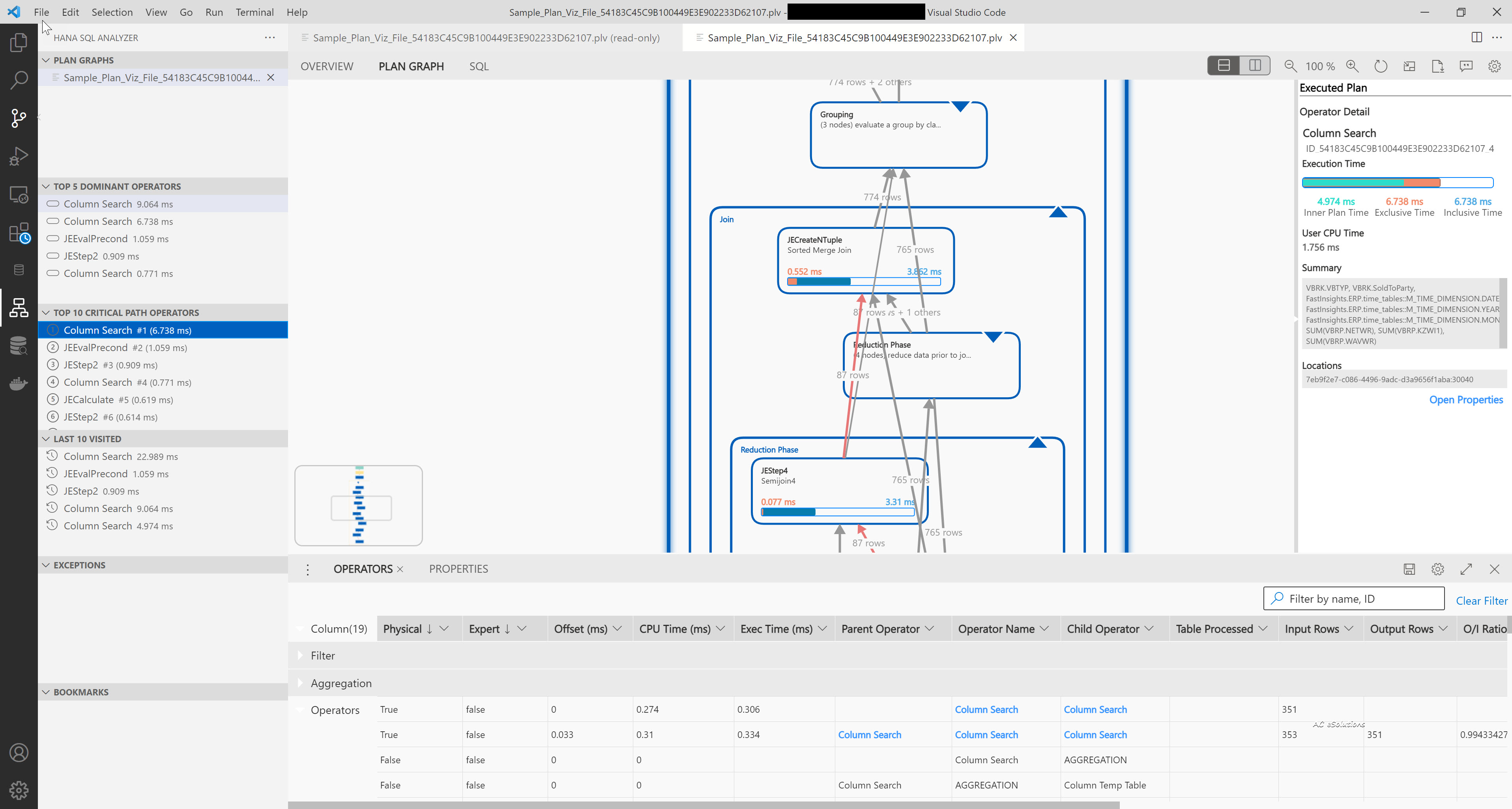 SAP Hana SQL Plan Analyzer en Visual Studio Code – @jorgeporca